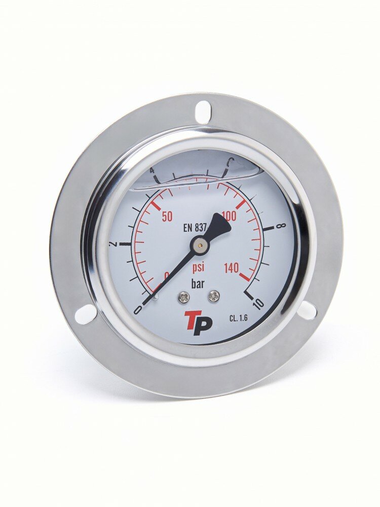 Манометр гидравлический виброустойчивый фланцевый D63 мм 0-10 bar 1/4BSP TP