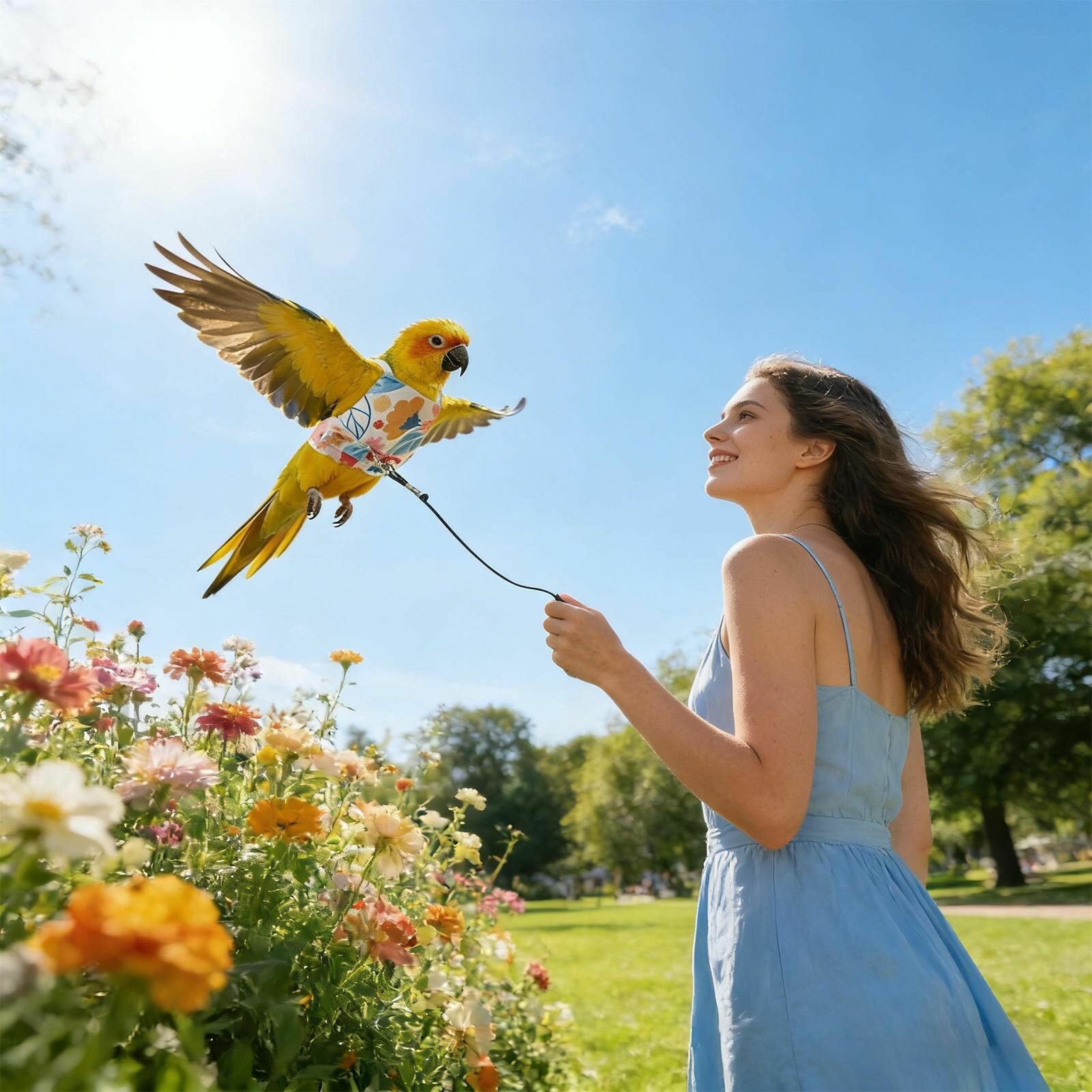 Шлейка для птиц, Шлейка для полетов птиц , Фурнитура для ошейников и поводков
