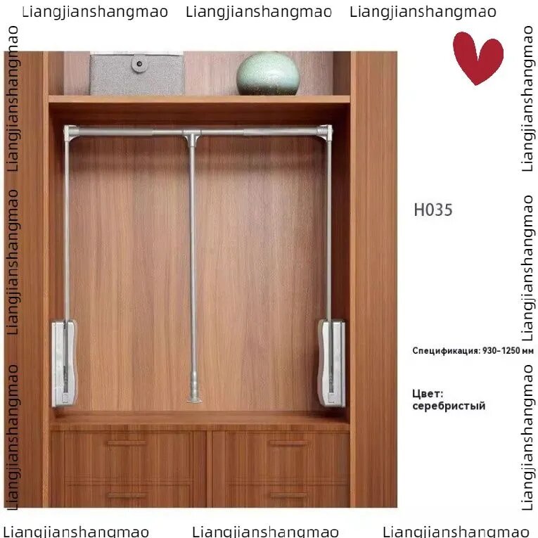 Выдвижная штанга для шкафа регулируемая 930-1250мм серебристая для одежды