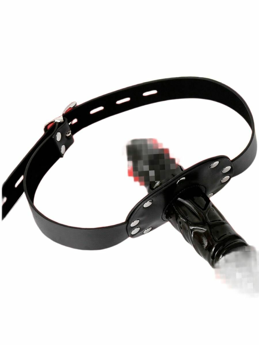 Кляп БДСМ с фаллоимитатором 10 и 6 см / Секс игрушка фалос / INTRIGUE