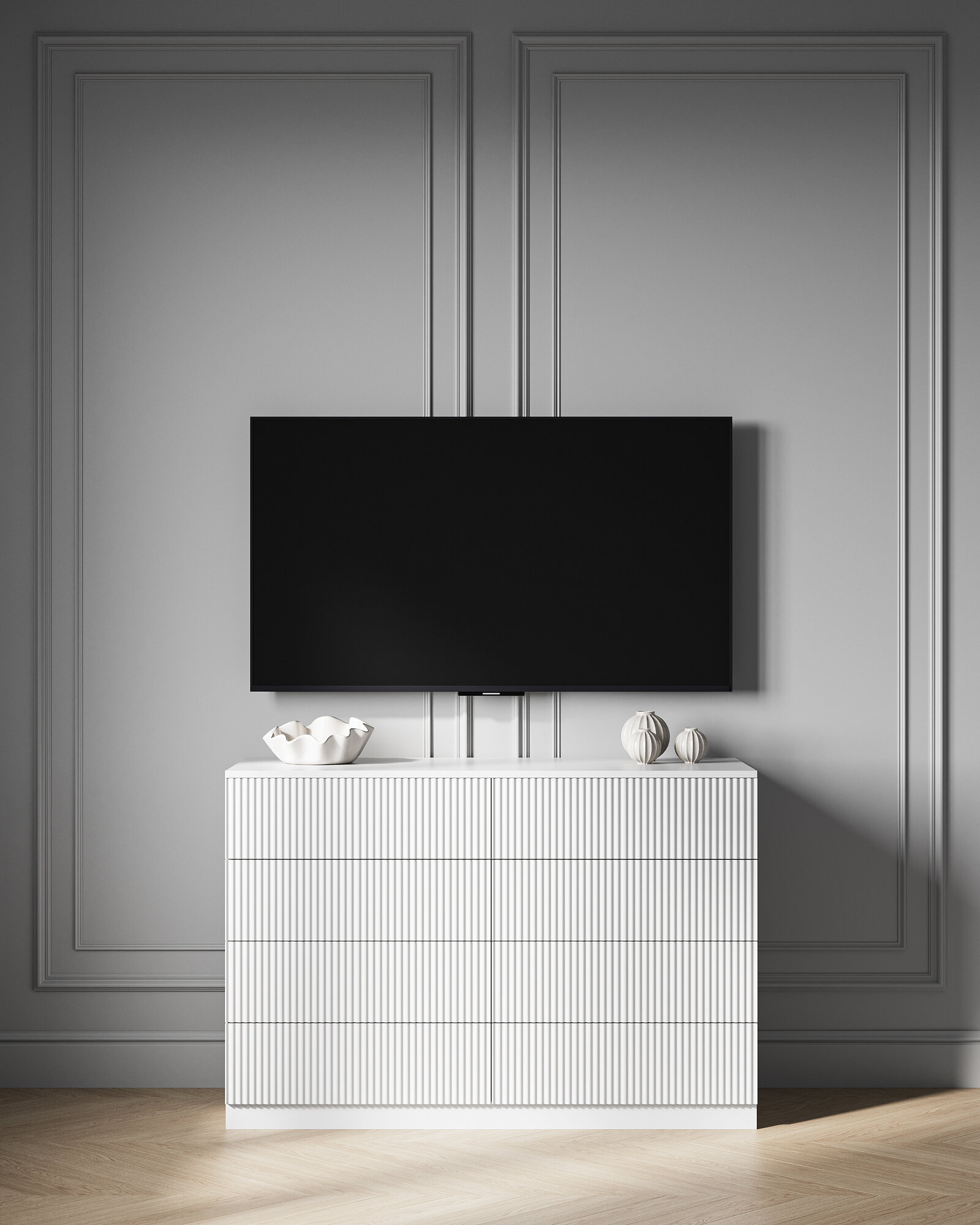 Комод Моника с ящиками для одежды и хранения вещей, современный стиль, МДФ фасады