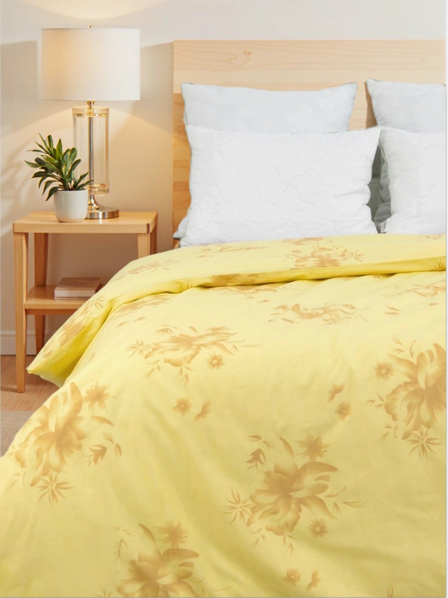 Пододеяльник Wellness, хлопок 100%, евро, 200x220см, поплин, цвет желтый