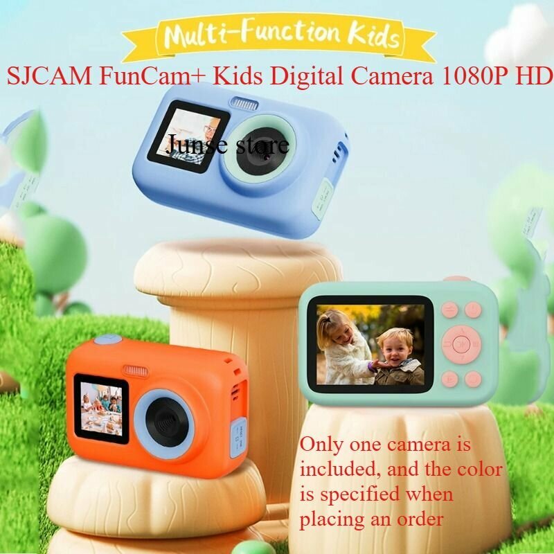 Фотоаппарат SJCAM FunCam+ Kids/ребенок Camera, Dual screen,44 миллиона пикселей,1080P HD Фотографируйте Снимайте, На День рождения Рождественский подарок