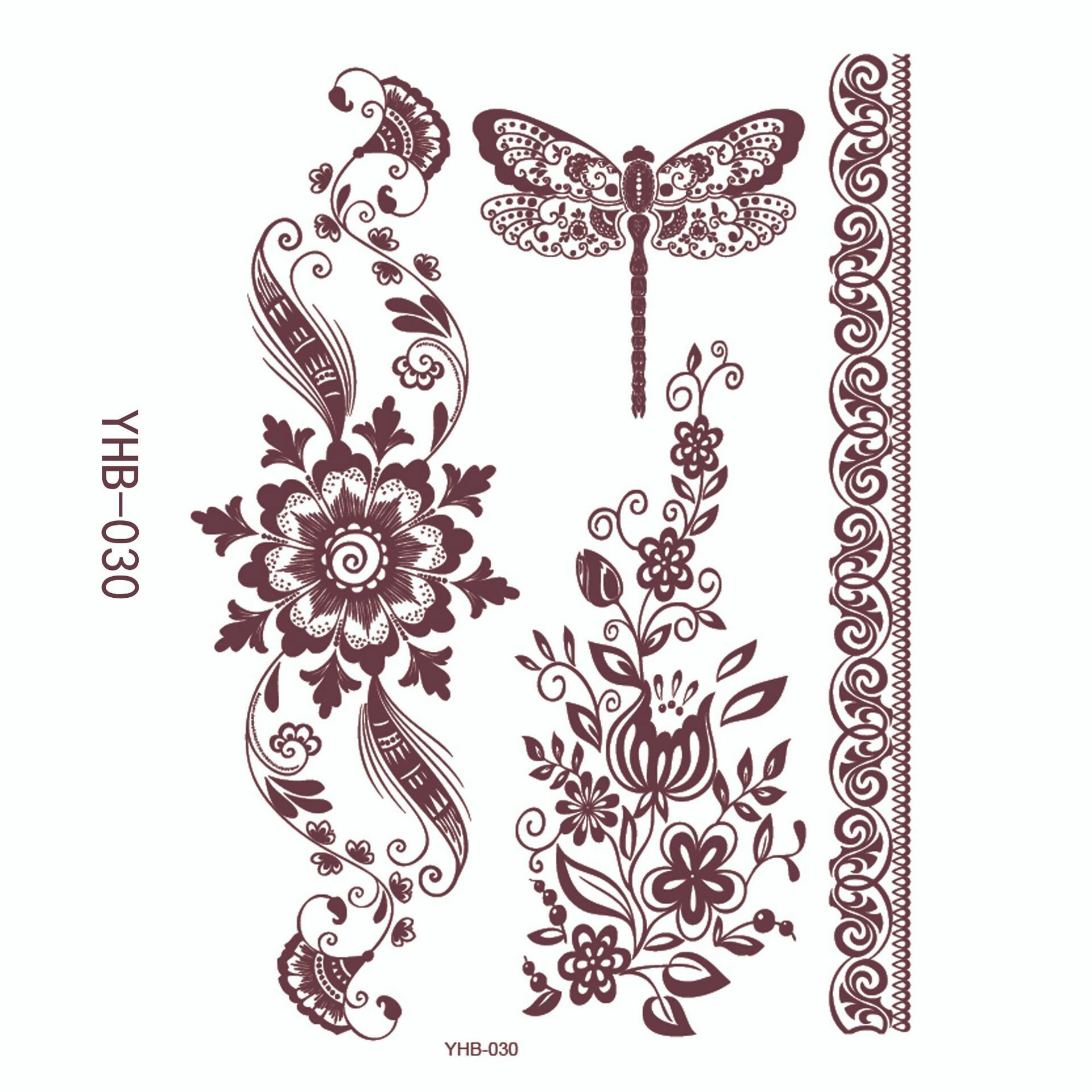 Временные татуировки хной в европейском и американском стиле, временные татуировки белого, черного и красного цветов, высококачественные временные татуировки для рук и предплечий.