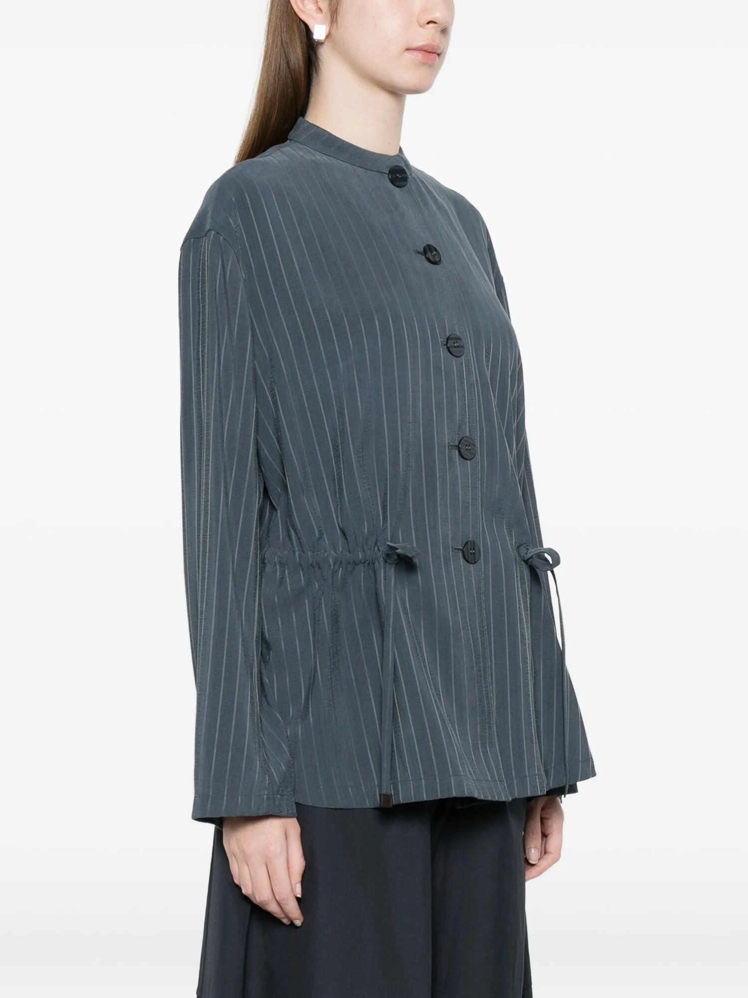 Куртка EMPORIO ARMANI Pinstripe button-UP jacket, размер 44, blue — фото 1
