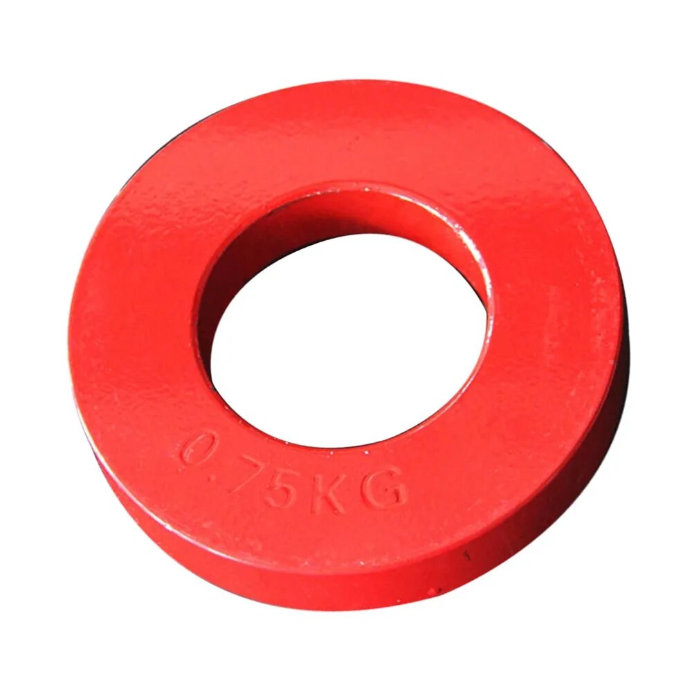 Красный чугунный диск для штанги 0.75 кг, для дома и зала