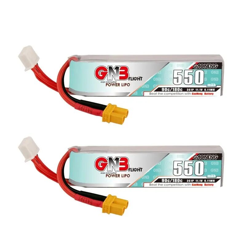 Литиевая батарея 1-10PCS GNB 3S 11.1V 550mAh HV 90C/180C LiPo Battery With XT30U-F Plug