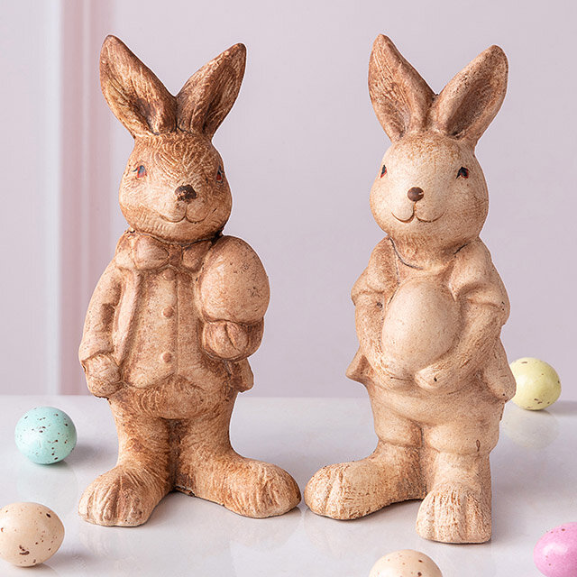 Набор декоративных фигур Кролики Николсон 12 см, 2 шт, Boltze, 2053896-набор