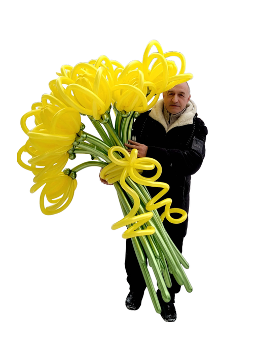 Букет гигант желтые тюльпаны из воздушных шаров (шдм)