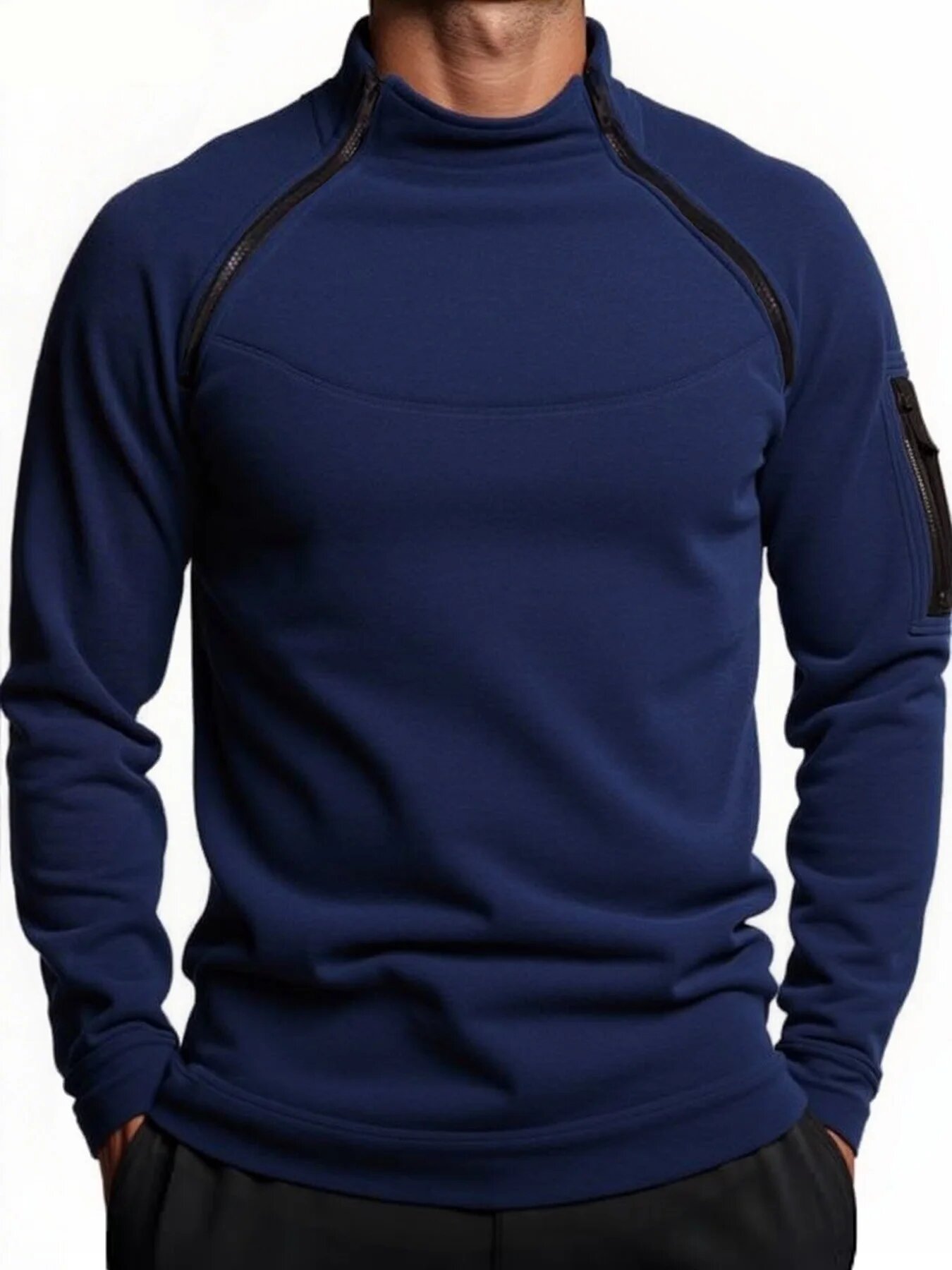 Мужская темно-синяя флисовая толстовка Navy Blue, S