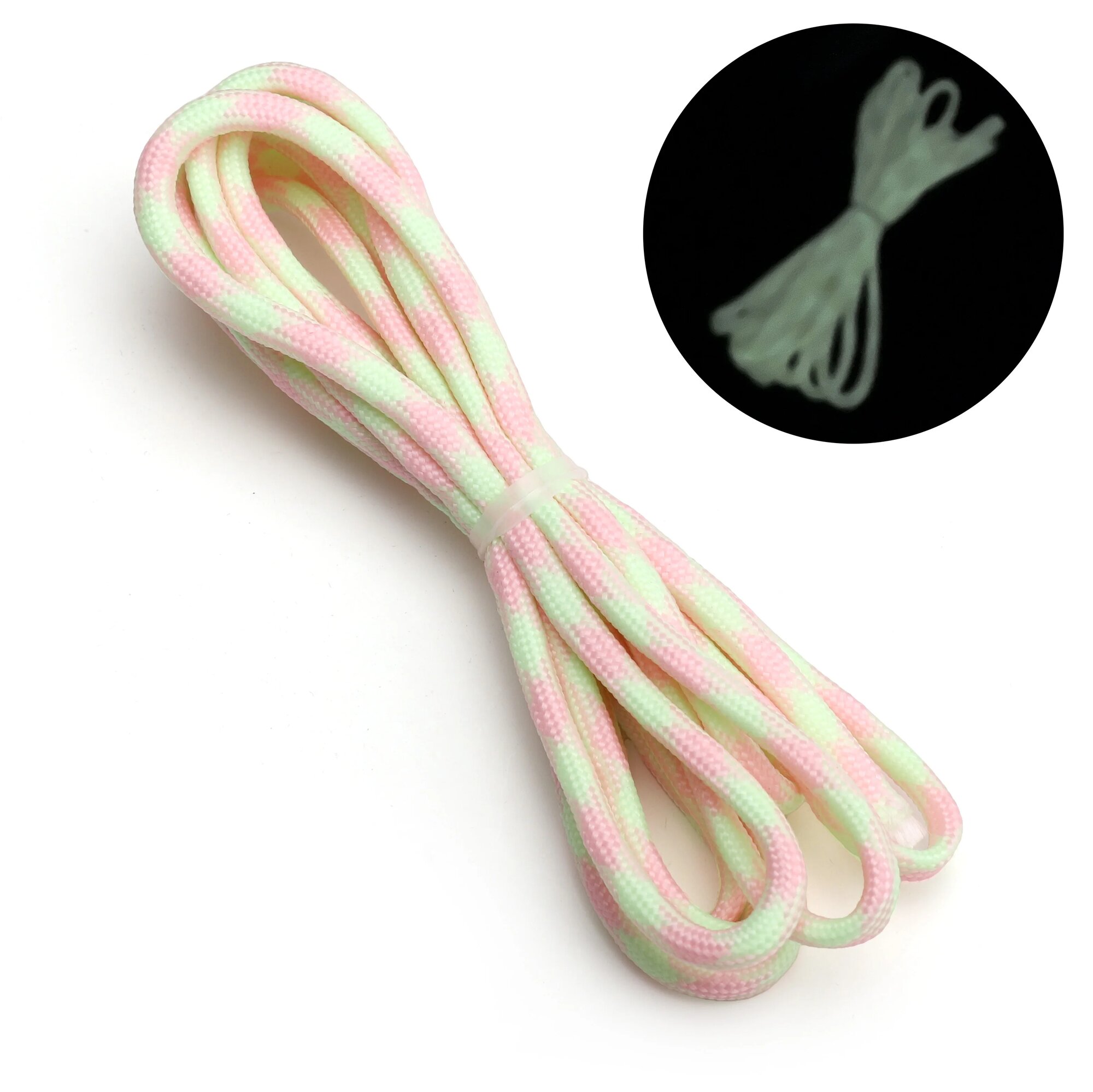 Светящаяся нейлоновая веревка Beadia 2 м 4 мм 7 нитей Розовый, Pink Green