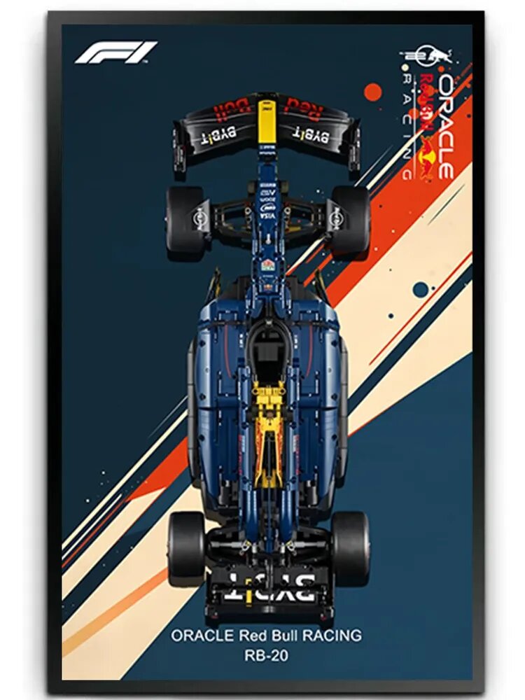 Technic 42206 Ред Булл RB20 (С рамкой для картин и крючком) Настенный держатель Без световой полосы
