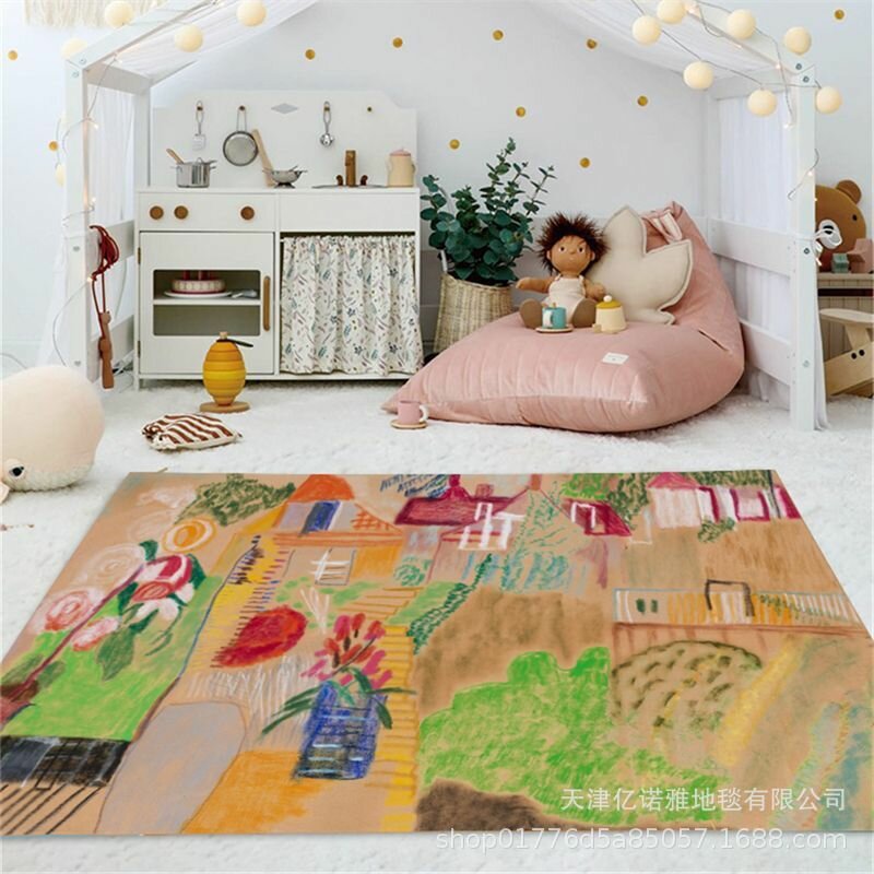 Полное ковровое покрытие для гостиной, современный минималистичный дизайн с граффити, теплоизоляционный и теплый, коврик для журнального столика из искусственного кашемира, износостойкий прикроватный коврик для спальни.