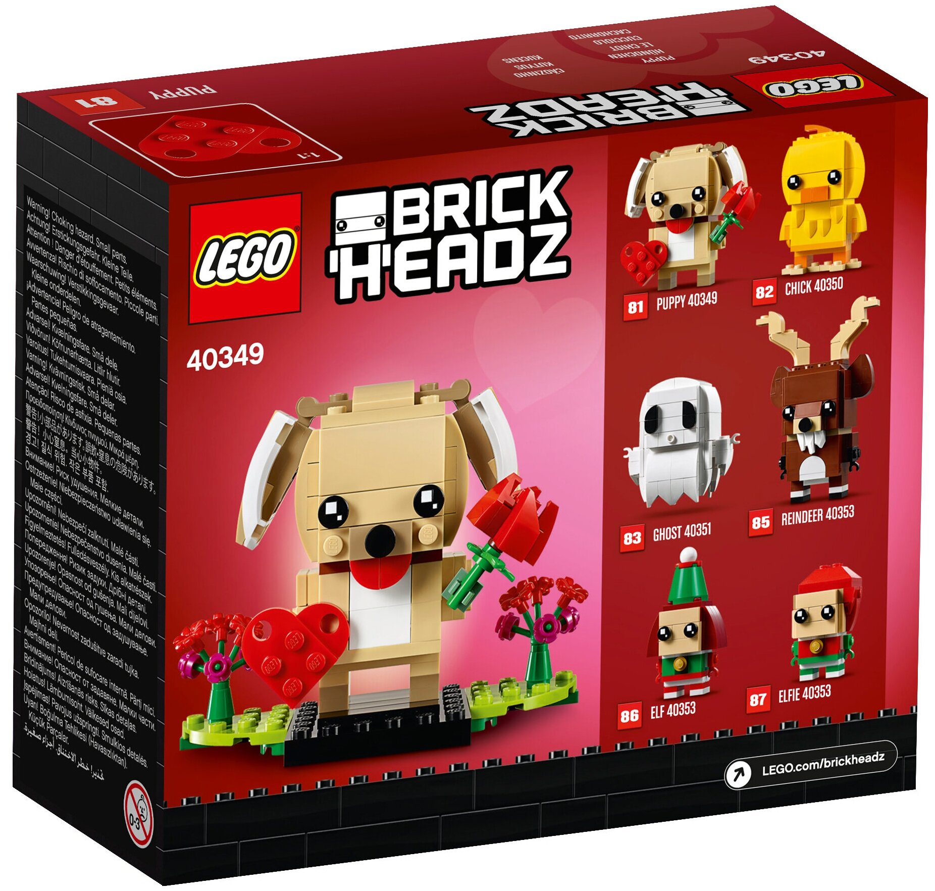Конструктор LEGO BrickHeadz 40349 Щенок на День Святого Валентина