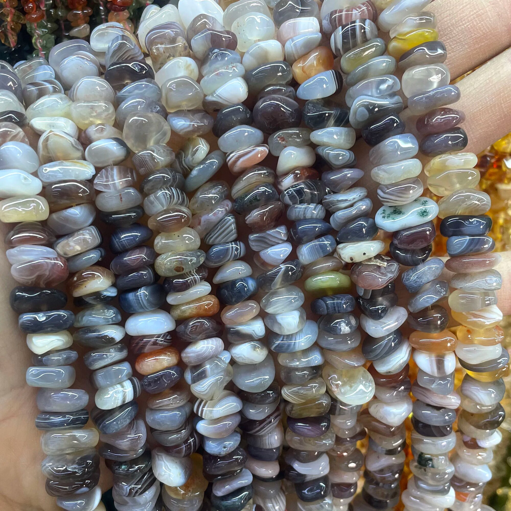 Персидские агаты бусины SYSRXLR 8-12 мм Persian agate
