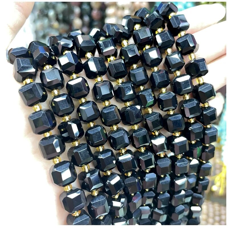 Натуральные бусины тигровый глаз и агат 8мм Черный, 6MM 40PCS, 7 Onyx