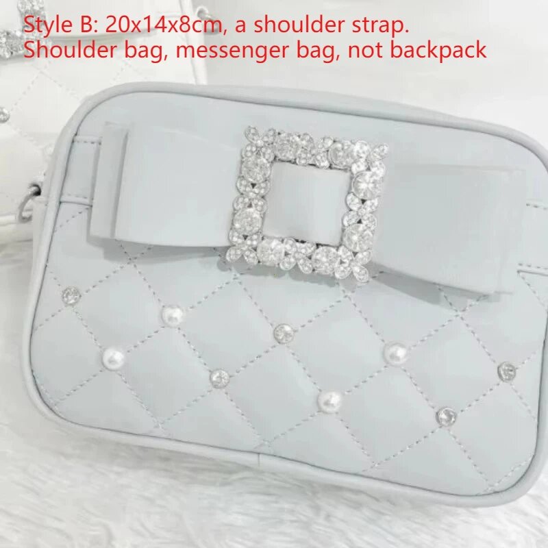 Женская сумка в стиле Лолиты с узлом», сумка через плечо на одно плечо, двойная сумка через Blue-B