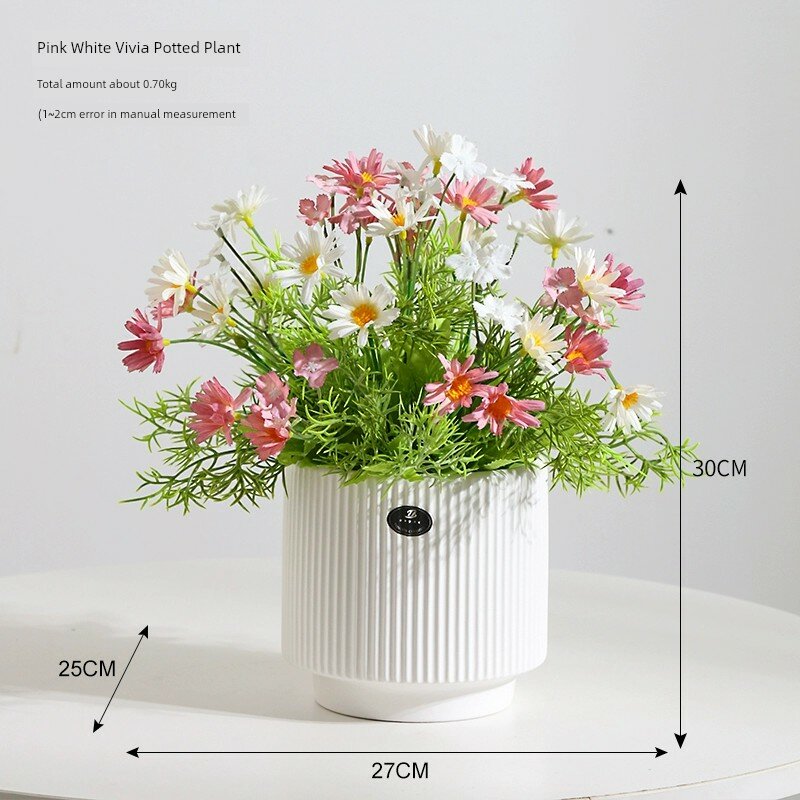 Искусственные маргаритки розовый белый мимоза весенняя серия набор