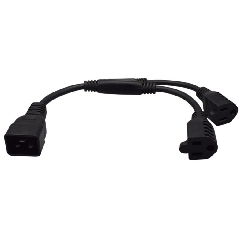 Удобный Кабель питания для Разветвителей стандарта США IEC320 C20-2x5-15R с разъемом Y для подключения нескольких источников питания 30 см/11,8 дюйма