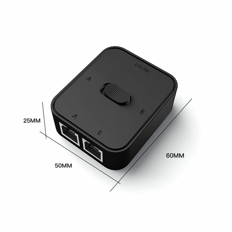 2-портовый RJ45 LAN CAT6 Селектор сетевого коммутатора 1000 Мбит/с 2 на 1 выход/ 2 в 1 гигабитный переключатель