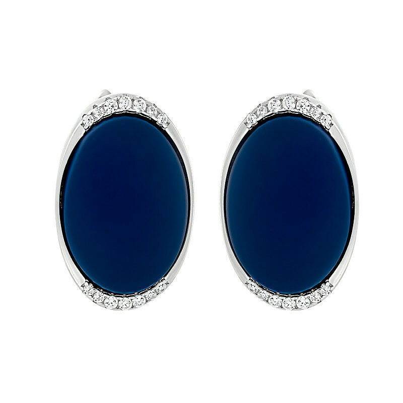 Серьги, серебро, 925 проба, фианит