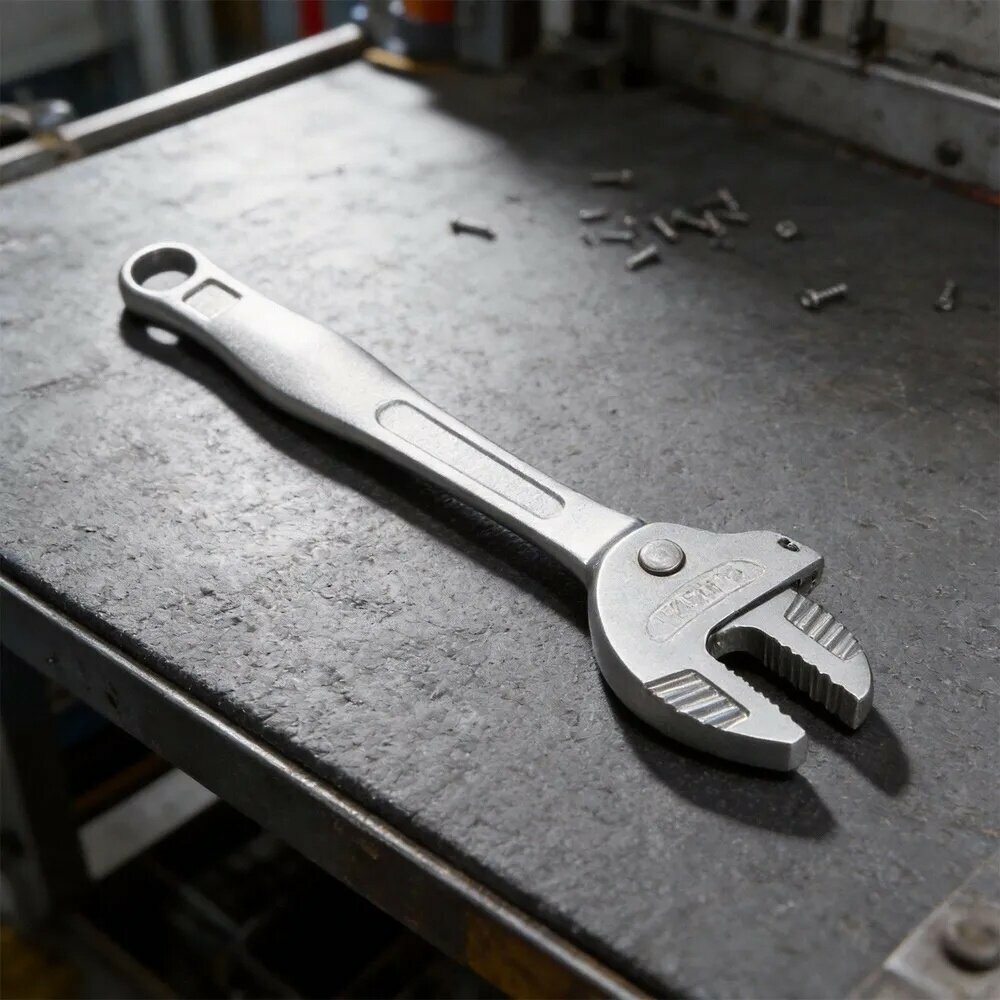 Регулируемый храповой гаечный ключ с автоматической фиксацией, 32 мм, хромированная сталь, для сантехники и ремонта