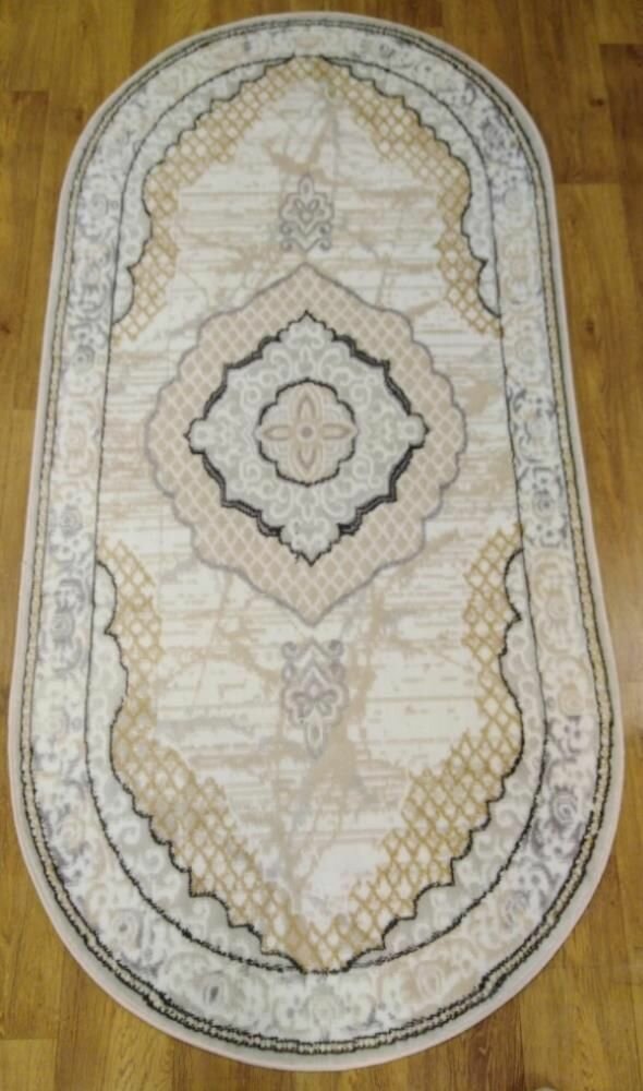 Ковер VEDA KZ F968C цвет Бежевый; Серый 0,8 м на 1,5 м