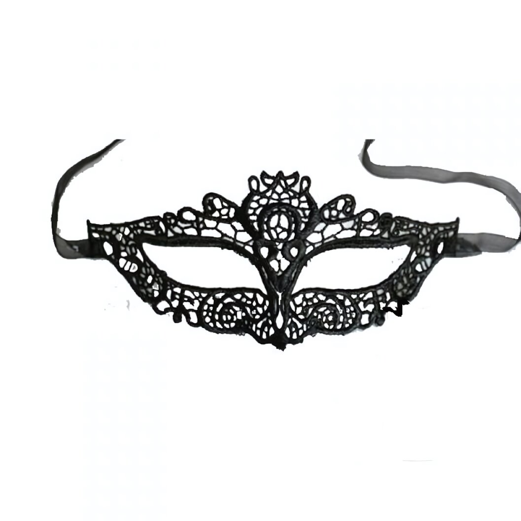 Кружевная маска "беатрис" черная, универсальный размер, полиэстер, атласные ленты