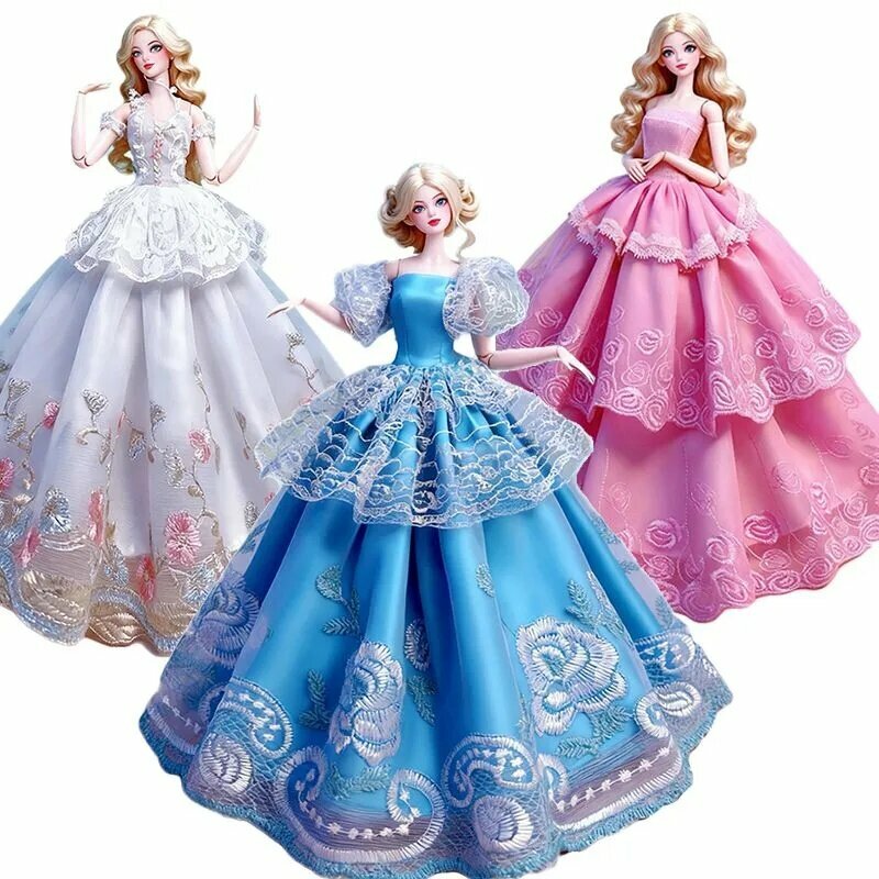 3 шт платье с цветочным кружевом для куклы Barbie Барби