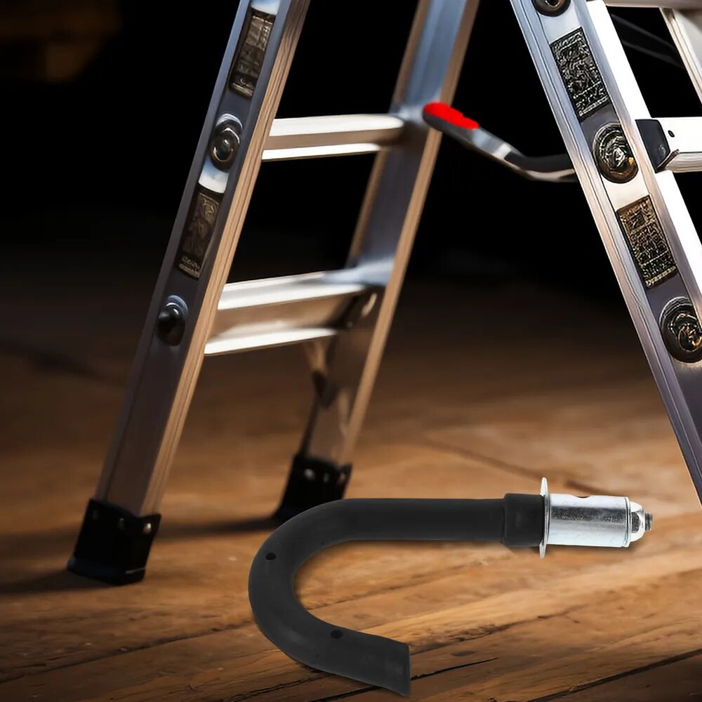 Телескопические лестничные крюки из резины и нержавеющей стали для лестницы, чёрные, 1 пар