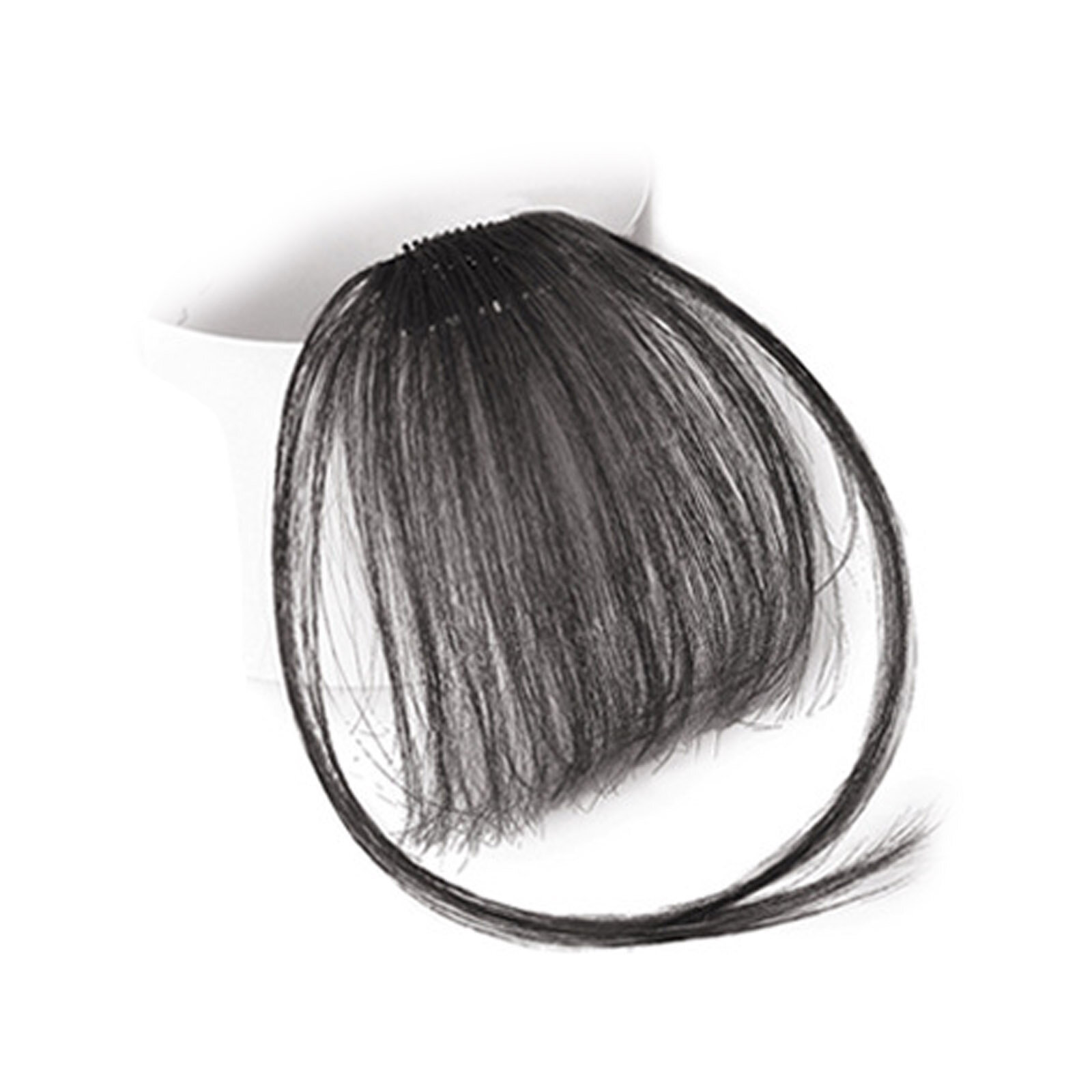 Клеевые челки из 100% натуральных волос Clip-in Bangs Natural Clip-on Fringe Air Bangs Side Hair Bangs с сеткой One Piece Hairpiece для женщин, цвет: натурально-черный, темно-коричневый, светло-коричневый (по выбору), размер продукта: 12*21см, размер