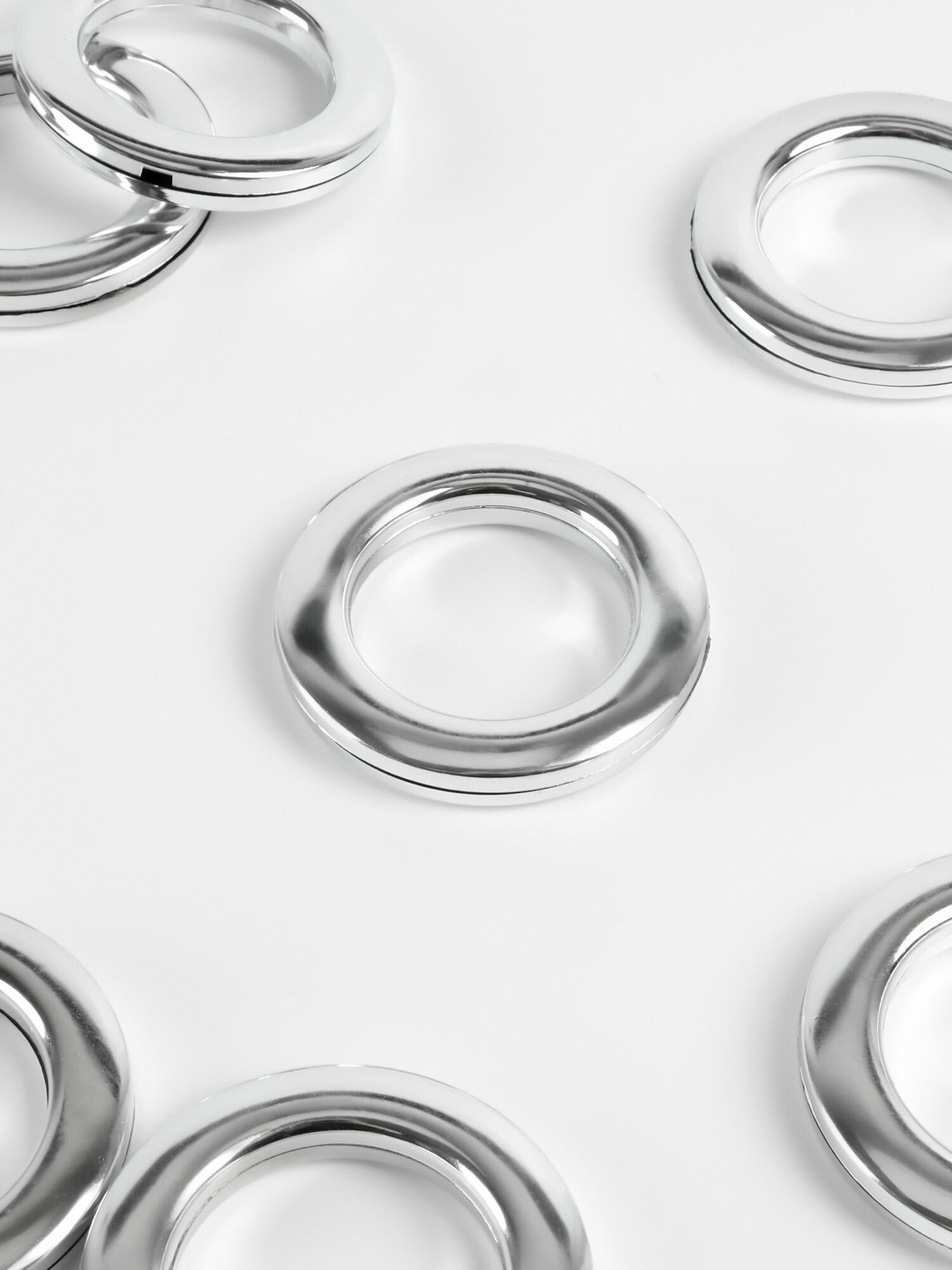 Люверсы для штор, d = 4.3/6.5 см, 10 шт, цвет серебряный, вид шторной фурнитуры: люверс