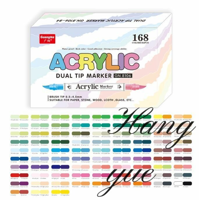 Акриловая маркерная ручка серии double soft head 8109, штабелируемые цвета