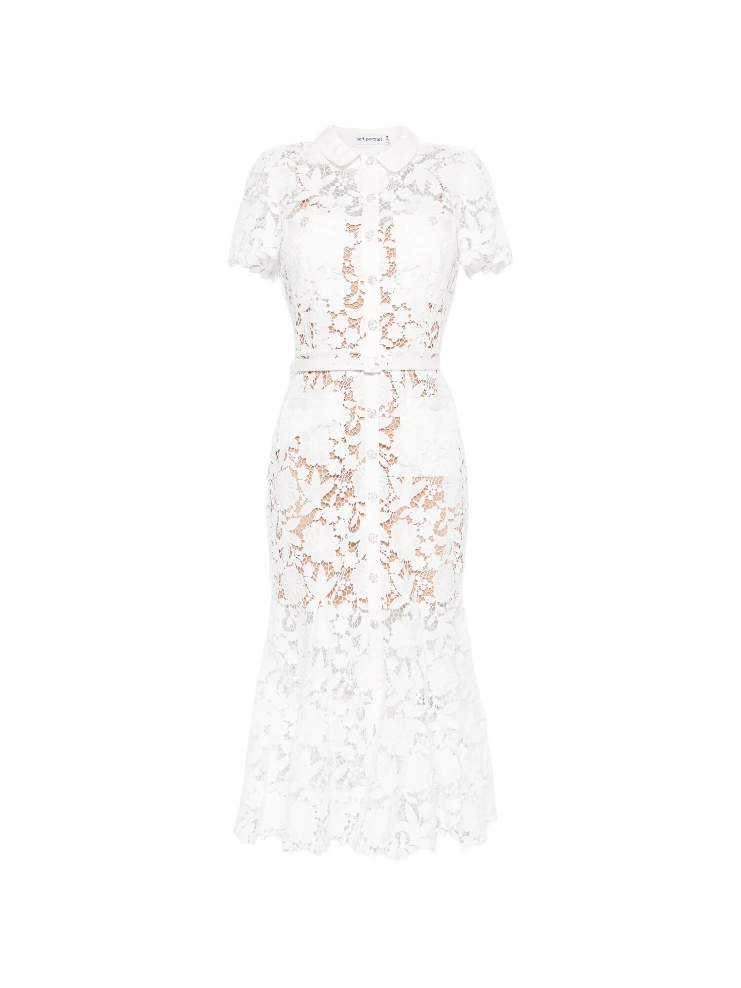 Платье Lace collared midi dress