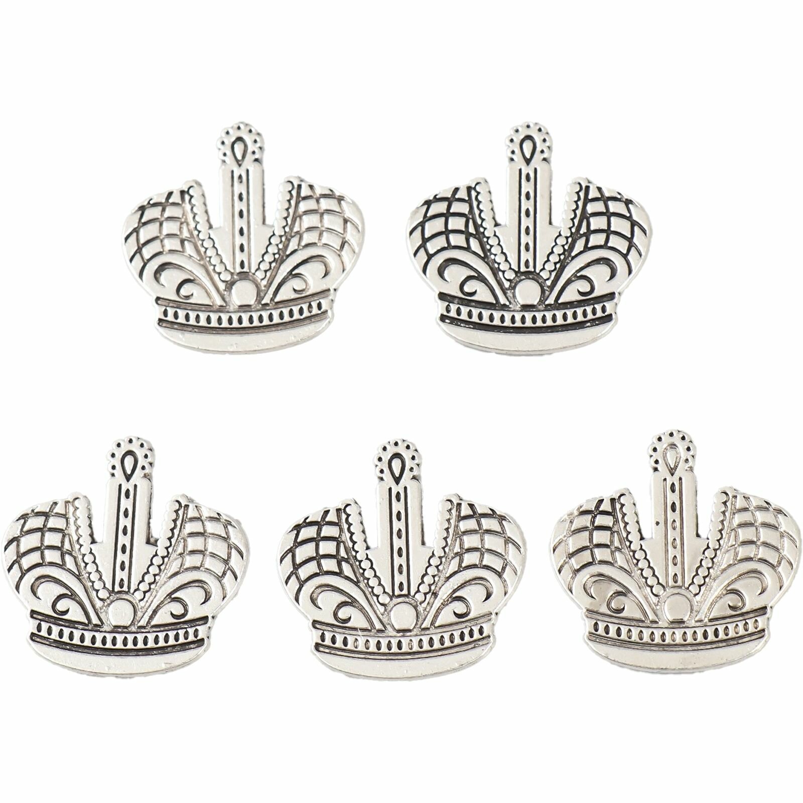 Декор металлический для творчества "Корона императора", набор декоративных элементов для рукоделия и поделок, в комплекте 5 шт, 2.5 х 2.5 см