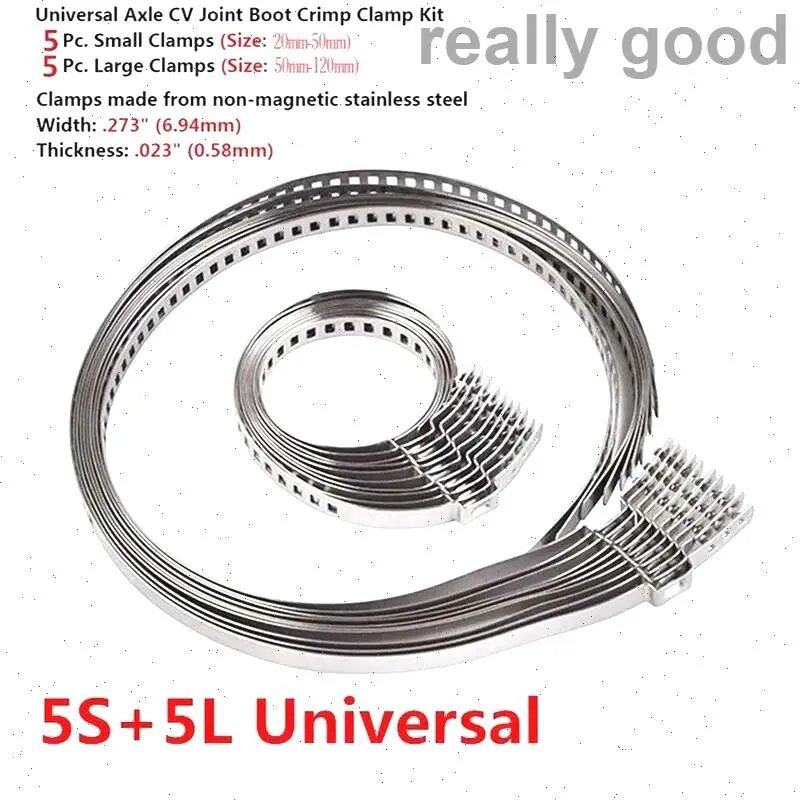 Universa 10 шт. Хомуты для пыльника шруса из нержавеющей стали Комплект регулируемых хомутов для пыльника шруса Хомут для зажима пыльника шруса для автомобиля