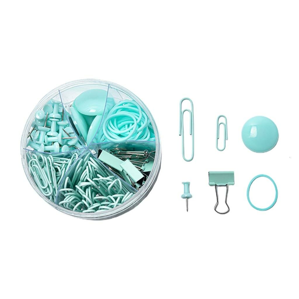 Канцелярские принадлежности для скрепления документов (273 шт.), Зеленый