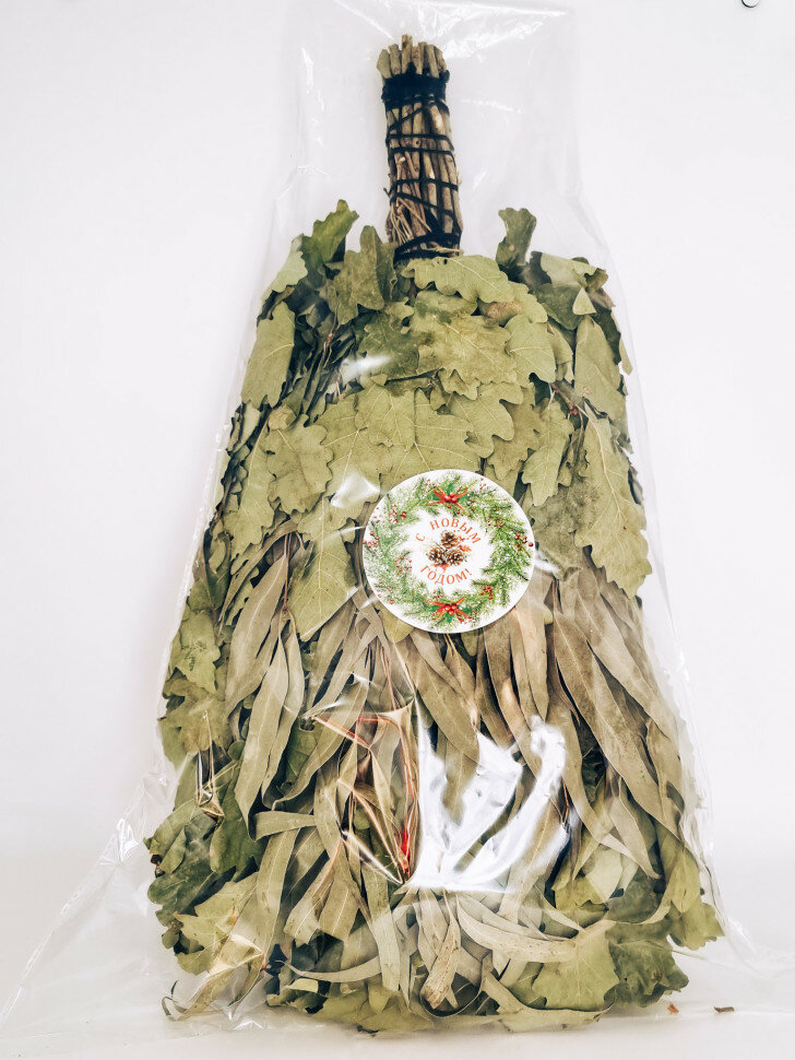 Веник, смешаный - дуб "Экстра" с эвкалиптом с Новым годом