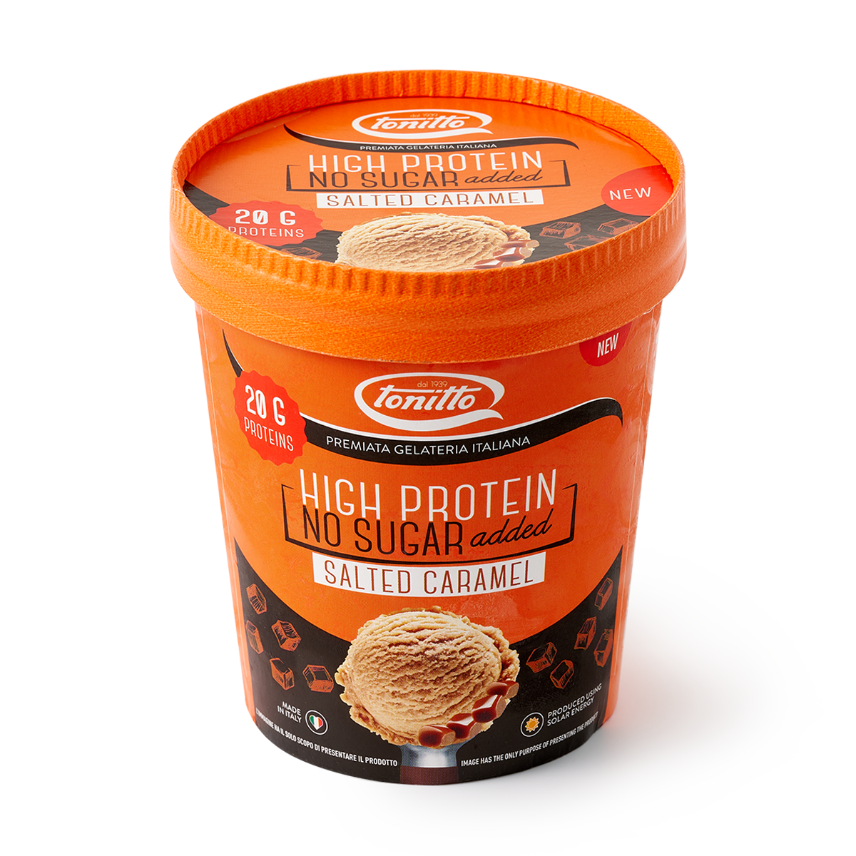 Мороженое Tonitto High Protein, соленая карамель, без сахара, 250 г