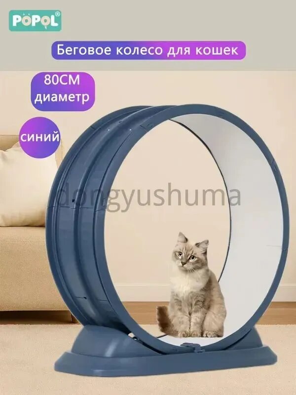 Беговое колесо для кошек и мелких собак с ковролиновым покрытием, диаметр 800 мм