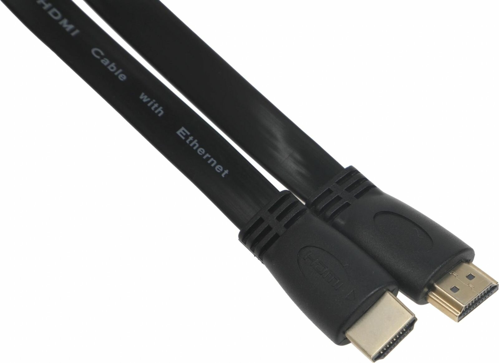 Кабель аудио-видео High Speed, ver.1,4 Flat, HDMI m - HDMI m, 1,5 м, позолоченные контакты, черный