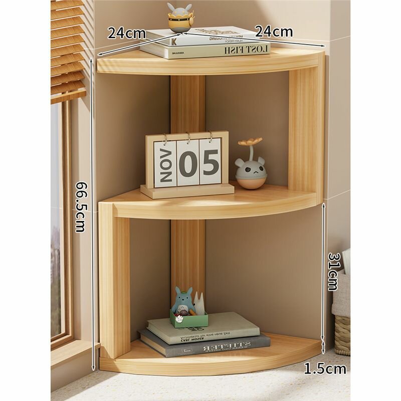 Настенная угловая полка для книг, настольный стеллаж в угол, для спальни, гостиной, 2/3 яруса, размер 202046 см / 242468 см