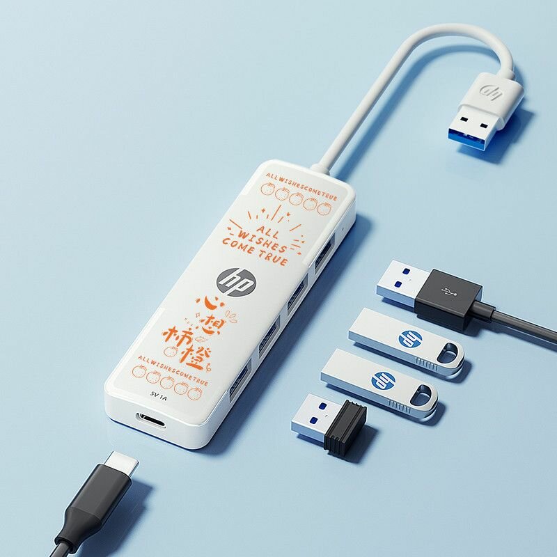 Док-станция HP для ноутбуков, портативный офисный конвертер расширения USB 3.0, многопортовый хаб.