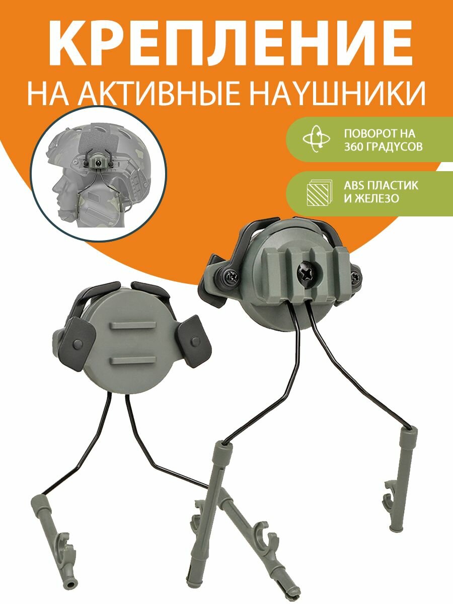 Комплект креплений активных наушников на тактический шлем