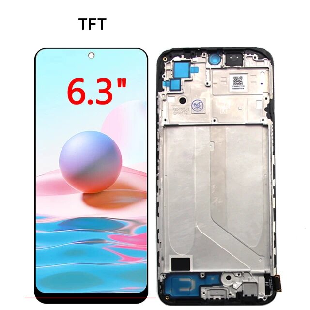 Дисплейный Модуль Xiaomi Redmi Note 10S AMOLED LCD (дигитайзер) Сенсорный, Емкостный, TFT With Frame