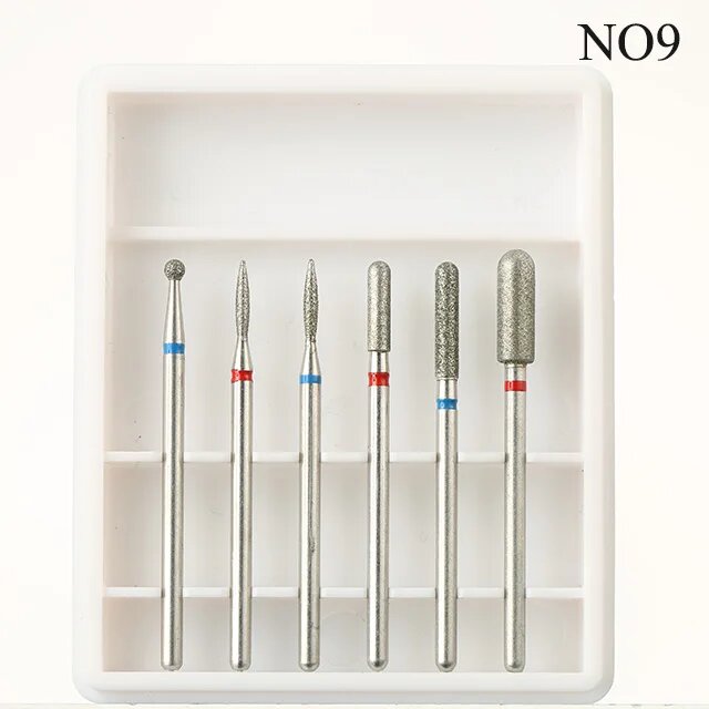 Набор алмазных фрез для маникюра ERUIKA, 9 типов NO9