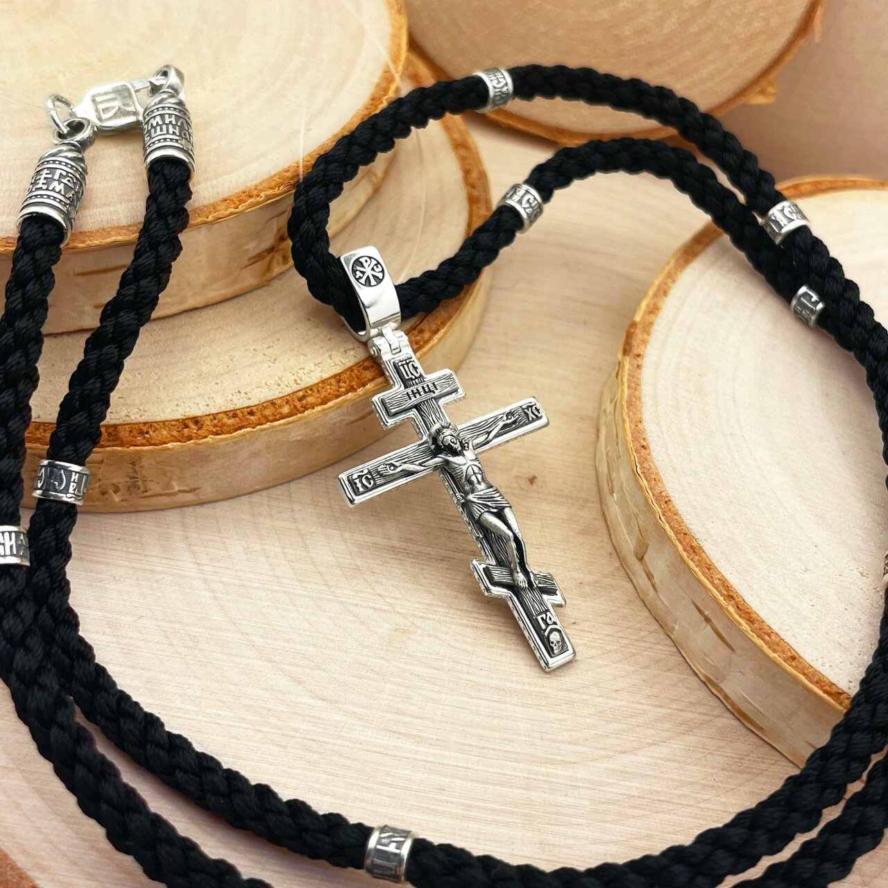 Крестик, серебро, 925 проба, чернение, оксидирование