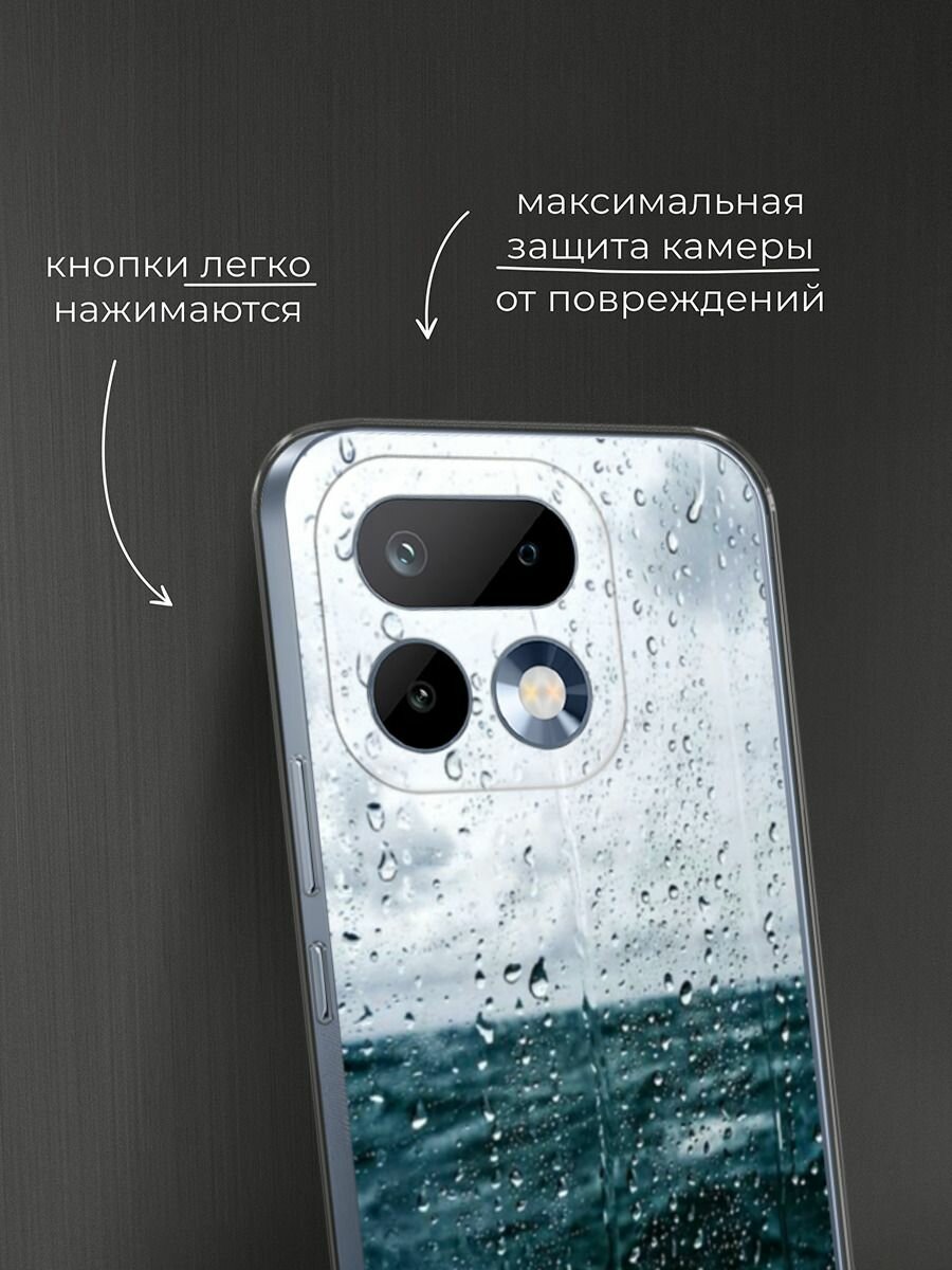 Чехол на Realme 16 Pro / Реалме 16 Про с принтом Дождь за стеклом — фото 1