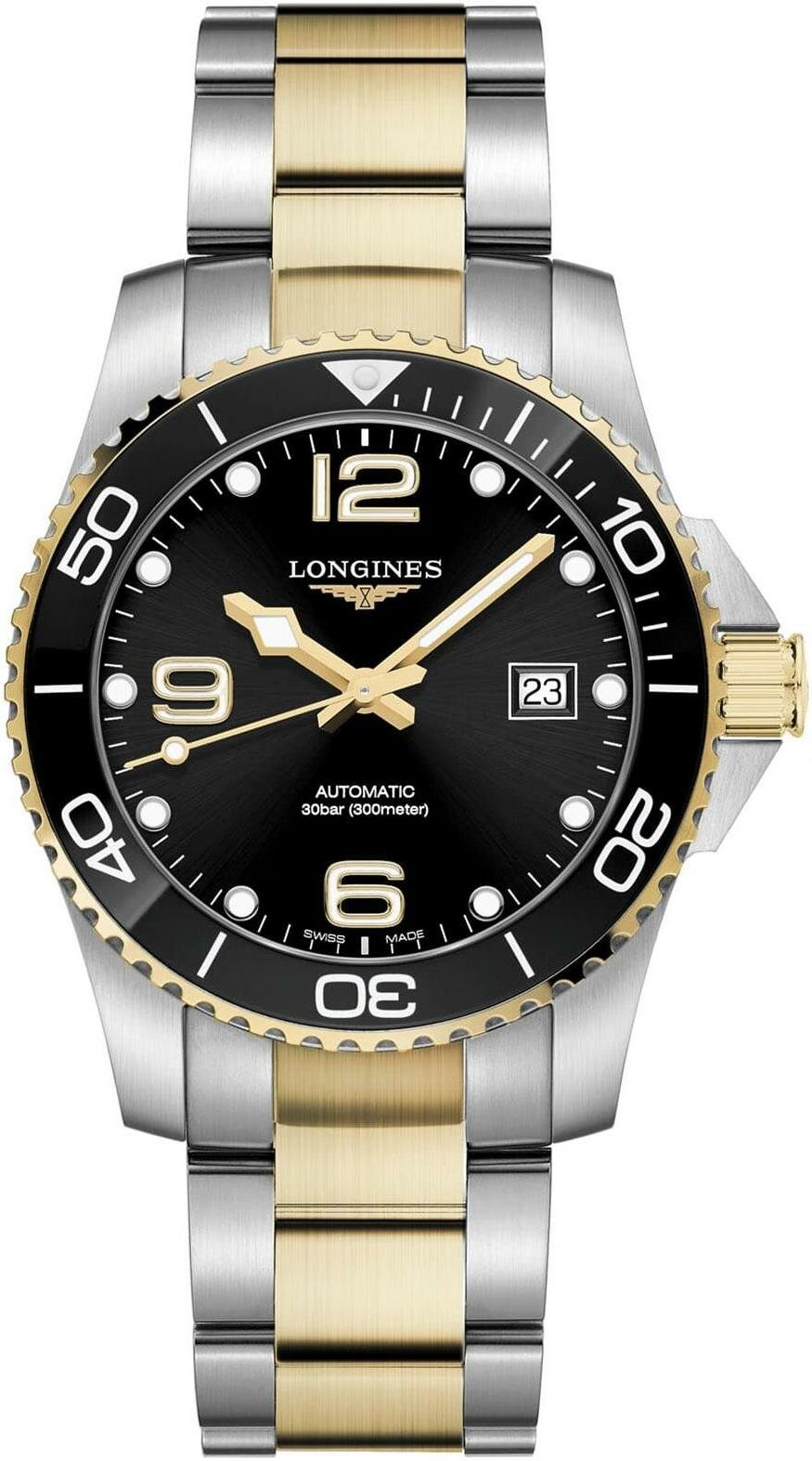 Наручные часы LONGINES, серебряный, черный — фото 1