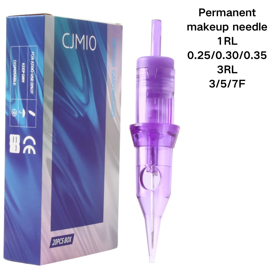 Иглы для тату CJMIO 1RL 0.25 мм, 20 шт, Purple